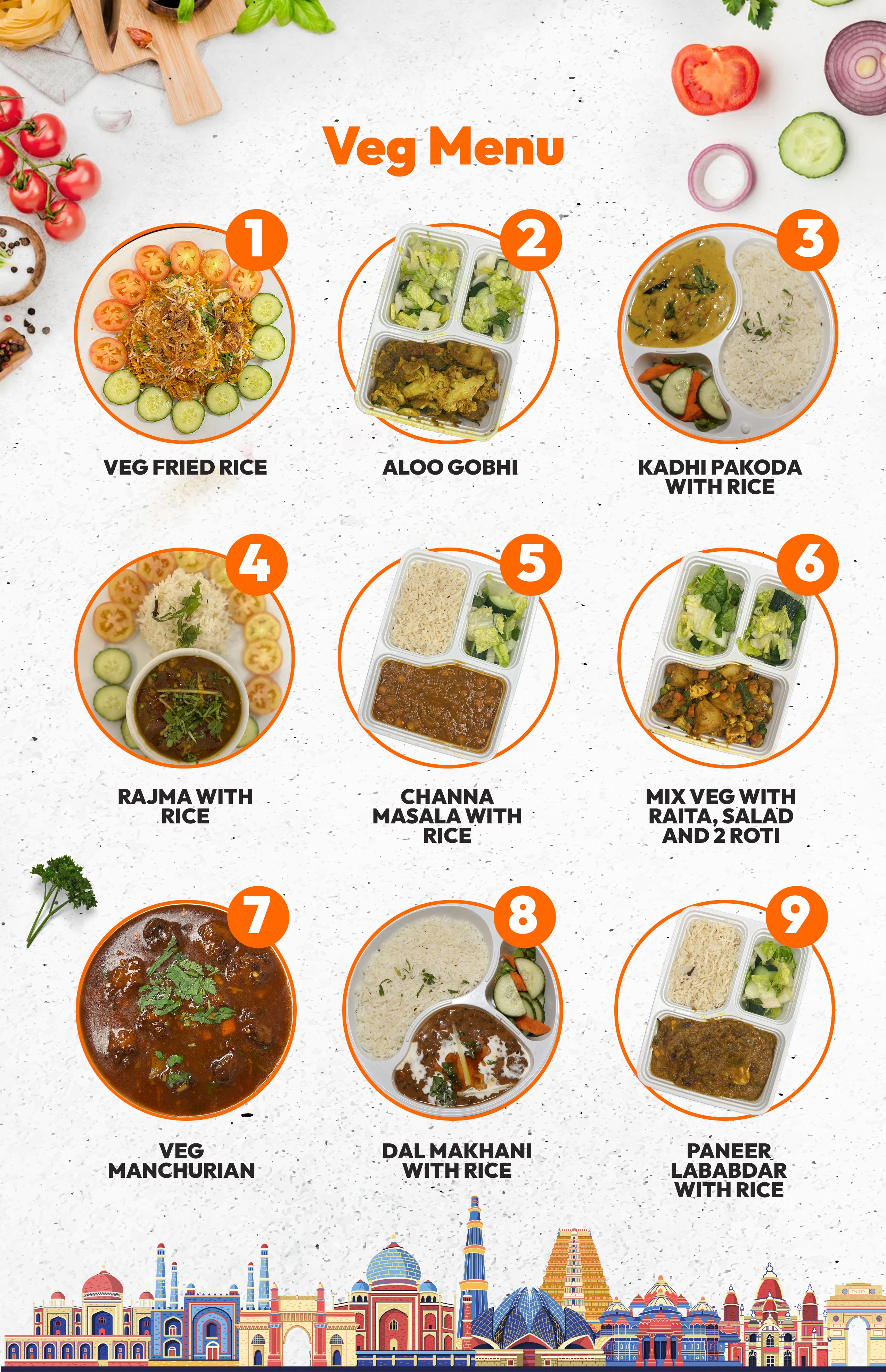 PURE VEG - 6 MEALS PLAN – Golden Cinnamon